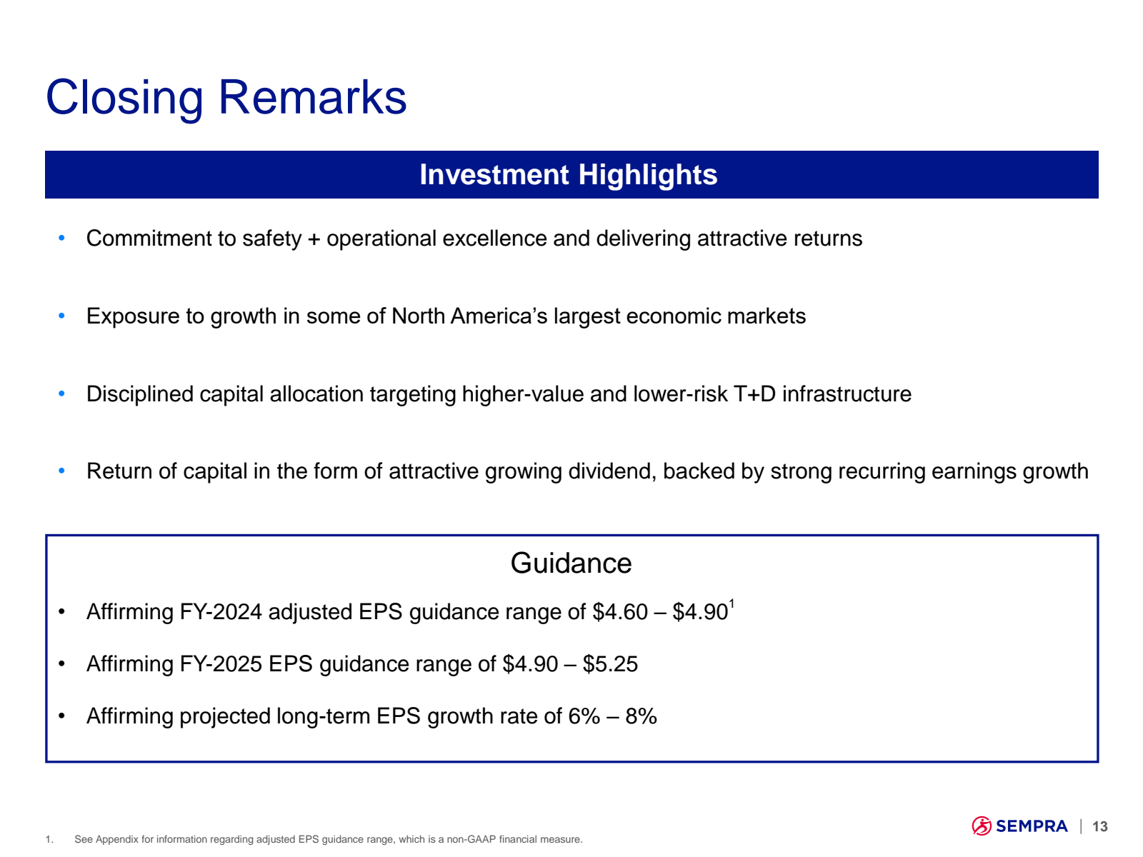 Sempra (SRE) Investor Relations Material